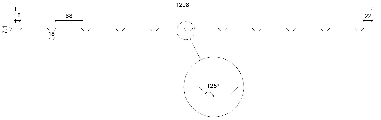T8 trapezoidal plate